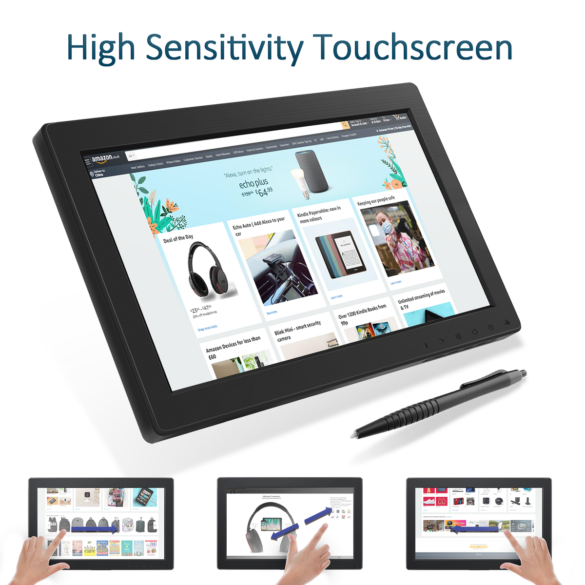 Toguard D119 Small HDMI Monitor 12 Inch 1920x1080 LCD HD Touchscreen M ...