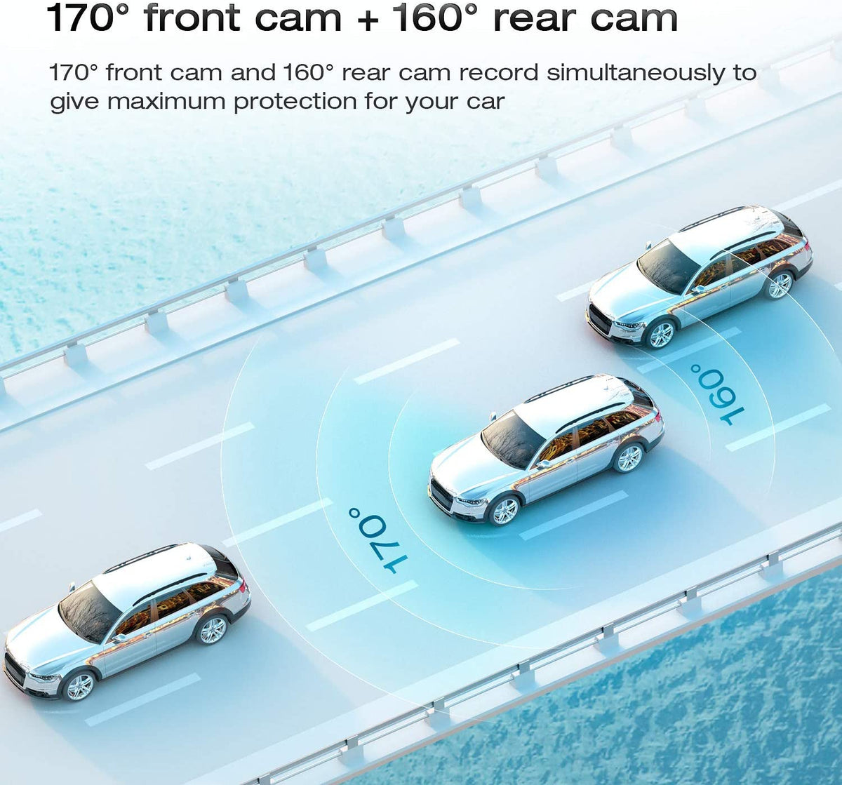 Toguard CE80 4K Full Touch Screen Rear View Front and Rear Dual Dash C ...