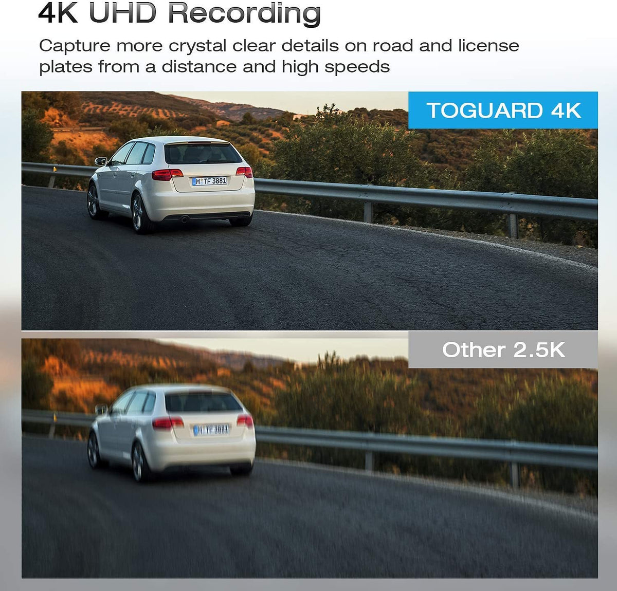 Toguard CE80 4K Full Touch Screen Rear View Front and Rear Dual Dash C ...